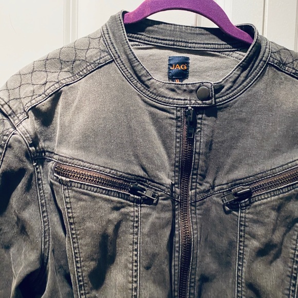 Jag Jeans | Jackets & Coats | Jag Motorcycle Bikers Black Denim Jacket ...